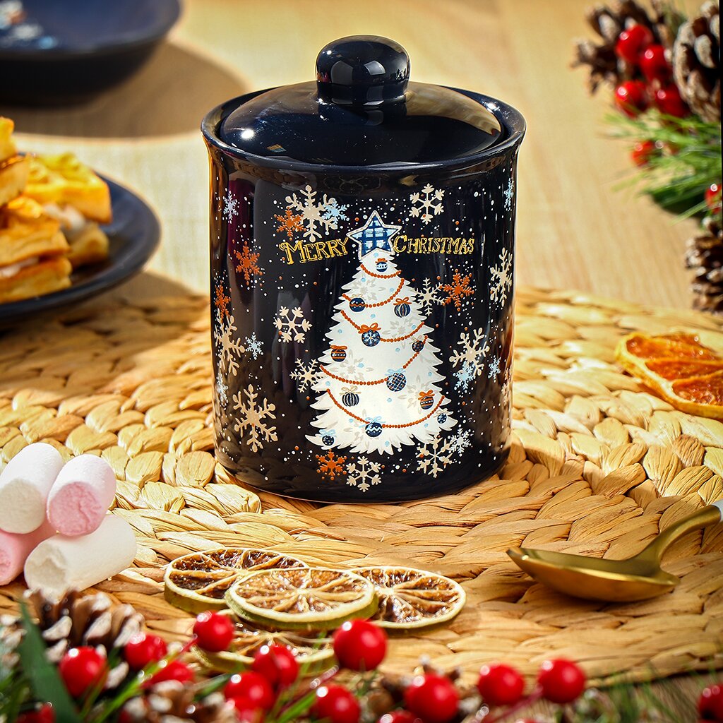 Банка для сыпучих продуктов, доломит, 0.55 л, с крышкой, Daniks, Зимняя сказка в Москве: цены ...