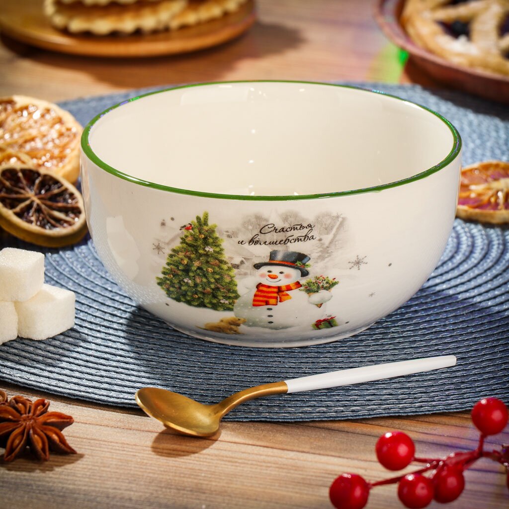 Салатник доломит, круглый, 13.7х6.6 см, 0.58 л, Счастья и волшебства, Daniks в Москве: цены ...